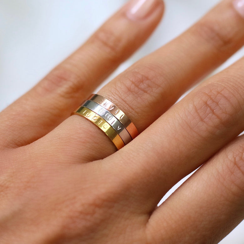 Three-Ring Circus: Personalized, multi-metal ring stack – taudrey