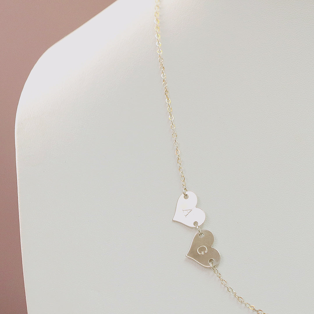 Destiny Thompson Necklace: Off-Center Style With Personalized Hearts ...