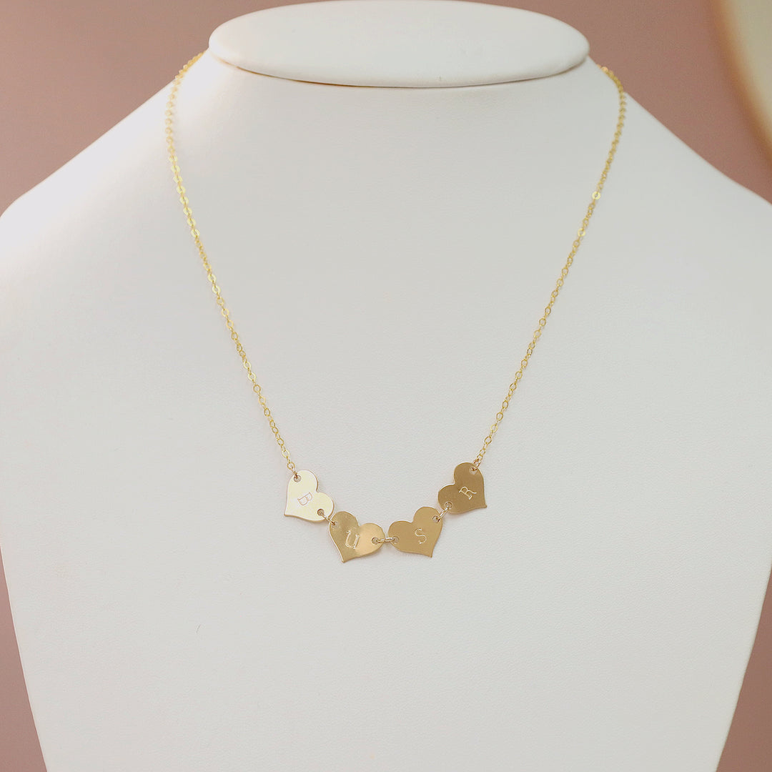 Destiny Thompson Necklace: Off-Center Style With Personalized Hearts ...